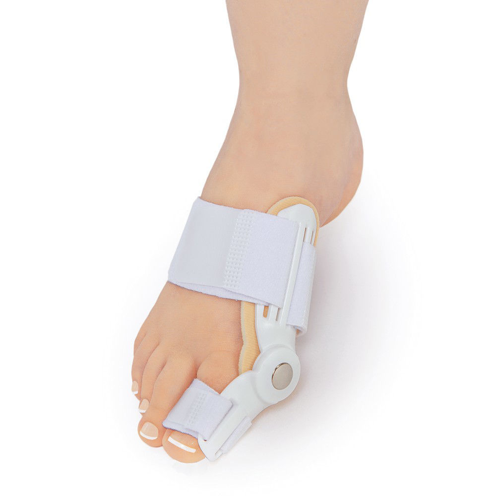 The splint helps to improve the misalignment of the big toe ...
