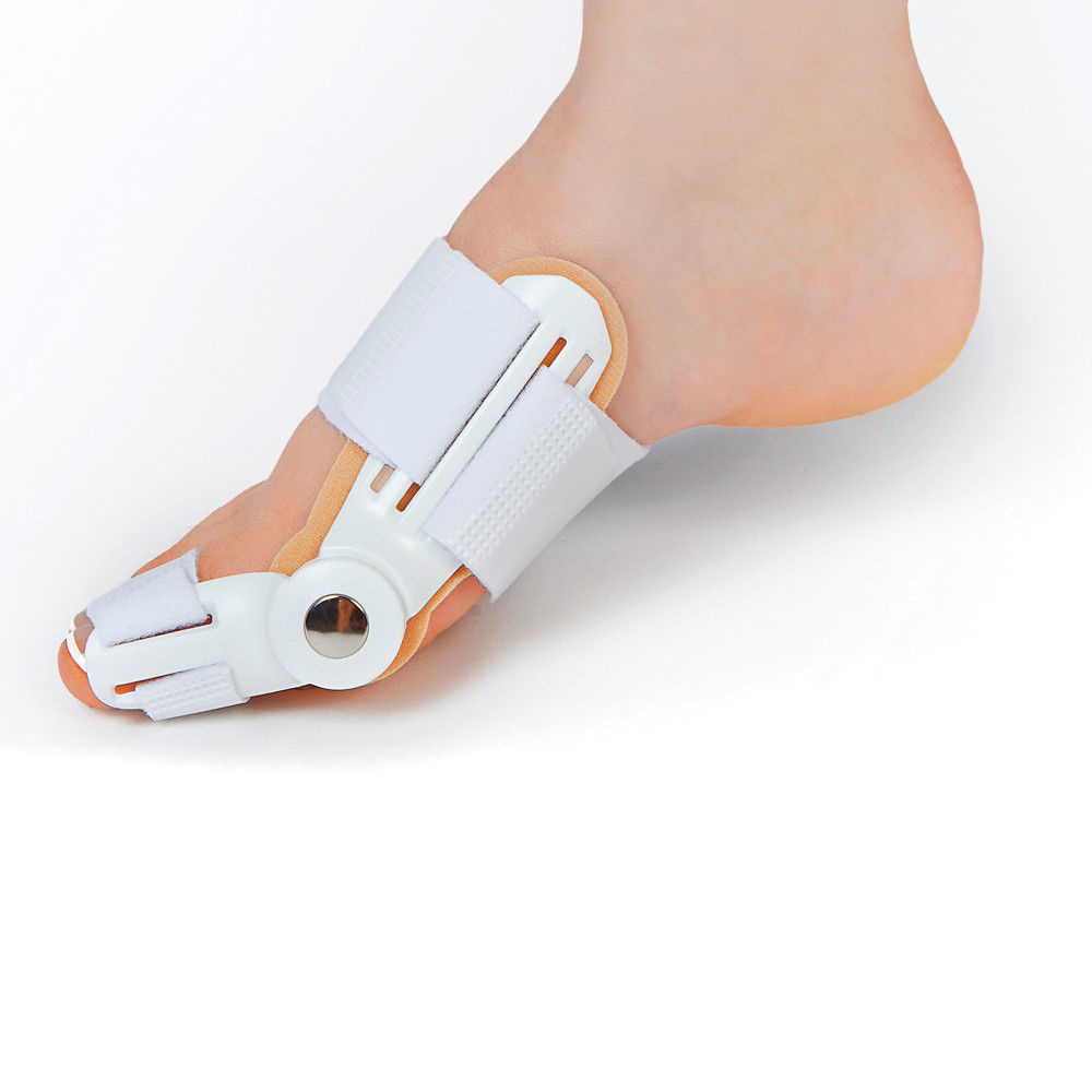 The splint helps to improve the misalignment of the big toe ...